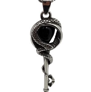 Accessories | Gothic Punk Purple Gem Snake Key Necklace | Poshmark